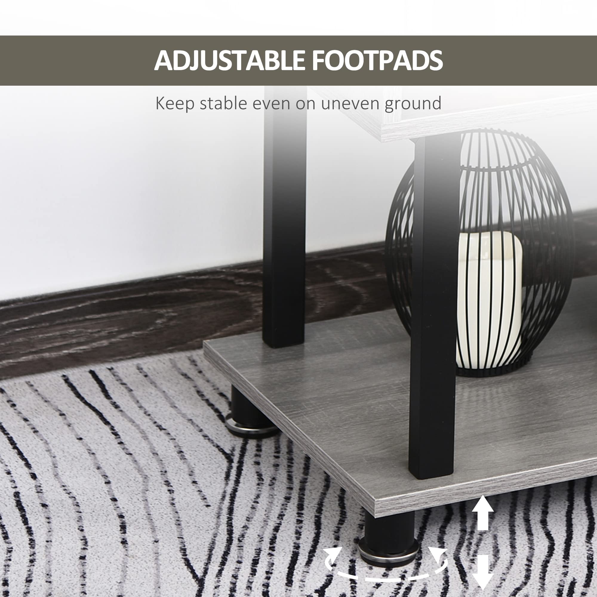 Buy HOMCOM Mobile L-Shaped Rotating Computer Desk with Storage Shelves ...