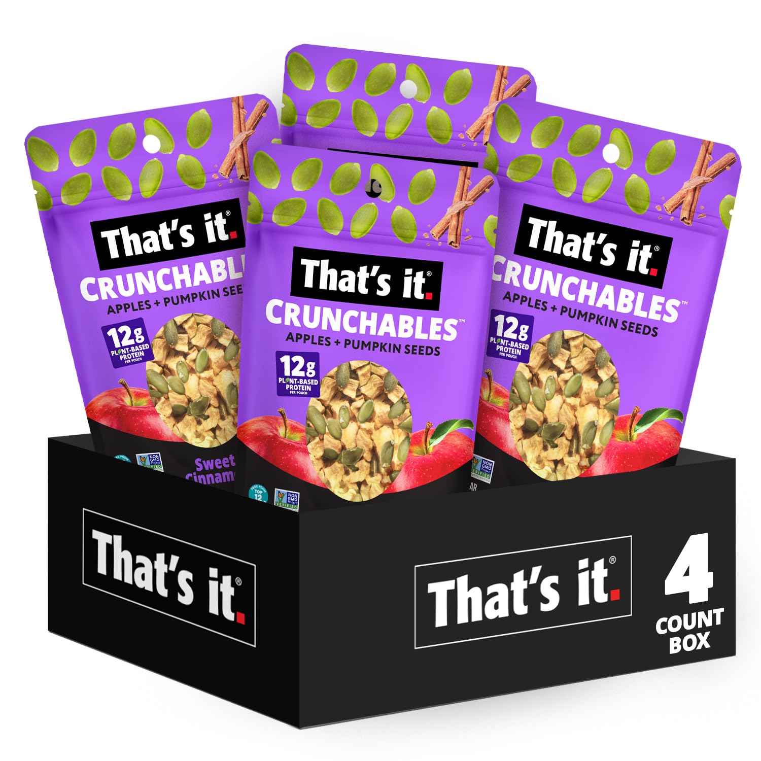 Amazon.com: That's it. Crunchables (Apple + Sweet Cinnamon) Plant Based ...