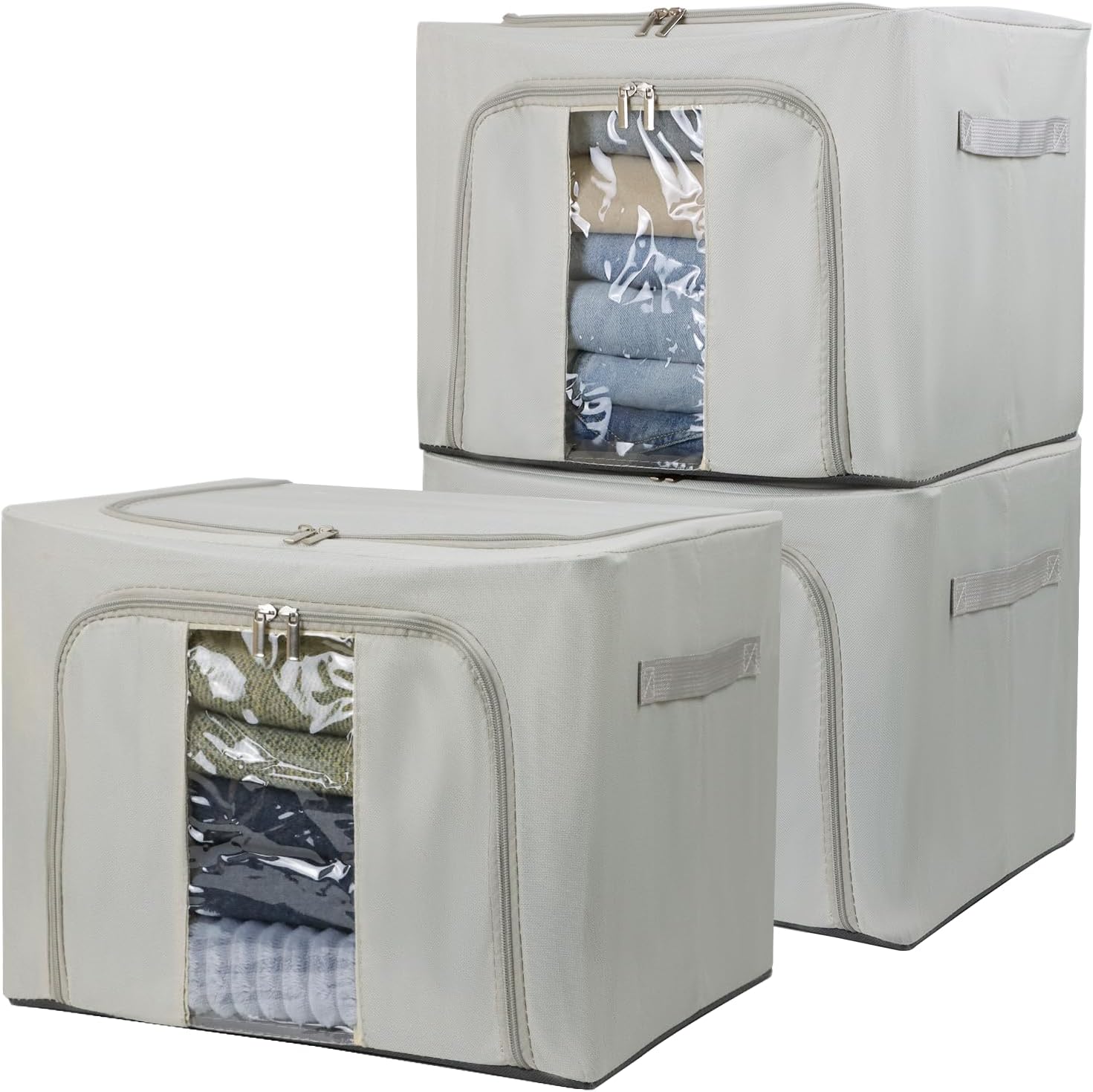 Amazon.com: Paterr 6 Pack 40L Stackable Clothing Storage Bins Sturdy ...