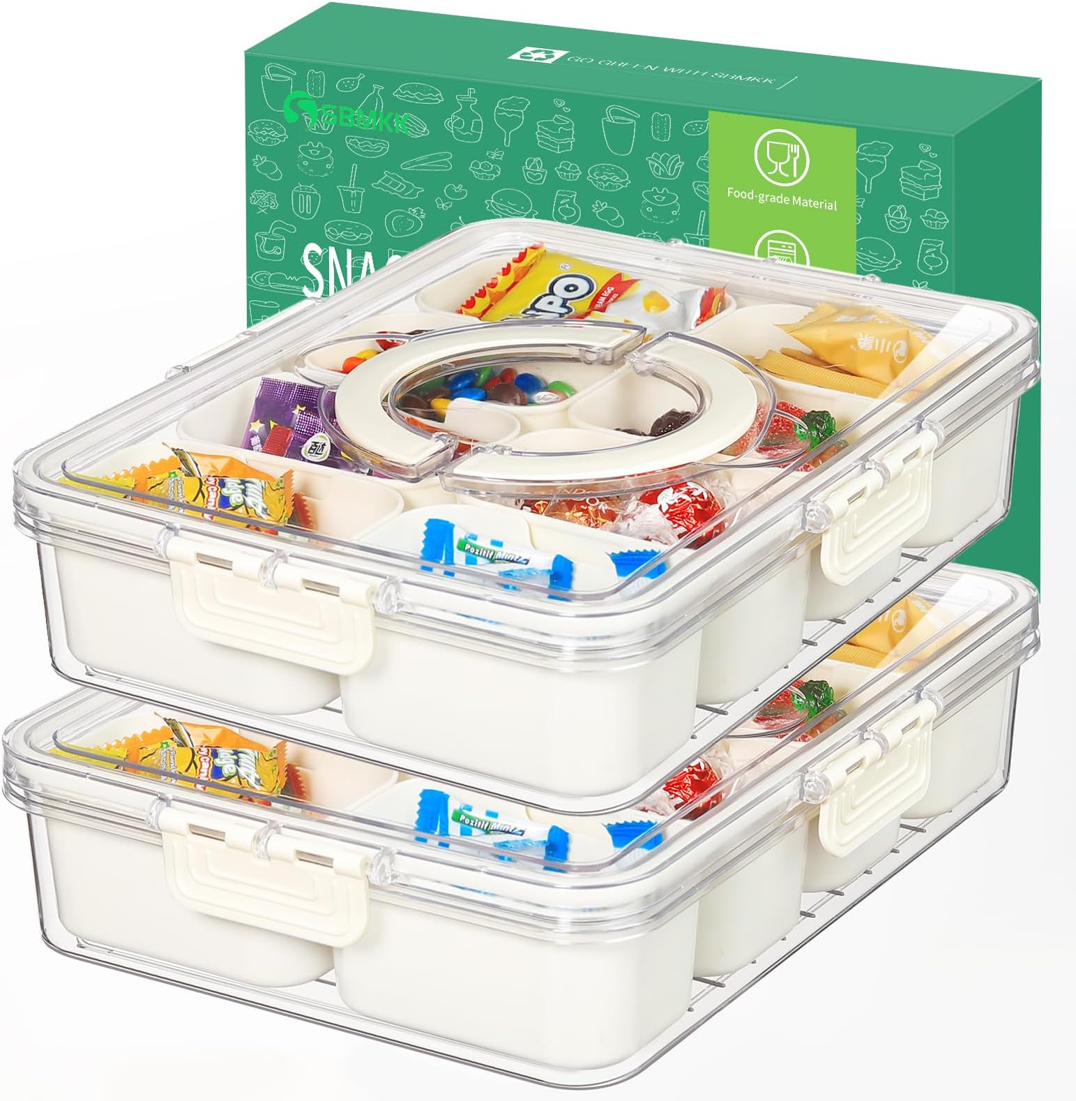 Amazon.com: GALANOVA New Stackable Snack Box Containers with 2 Lids ...
