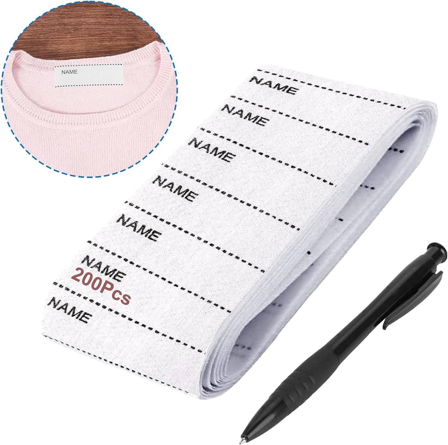 QttvbTna 200 Pcs Name Labels for Clothes, Iron On Name Labels for ...