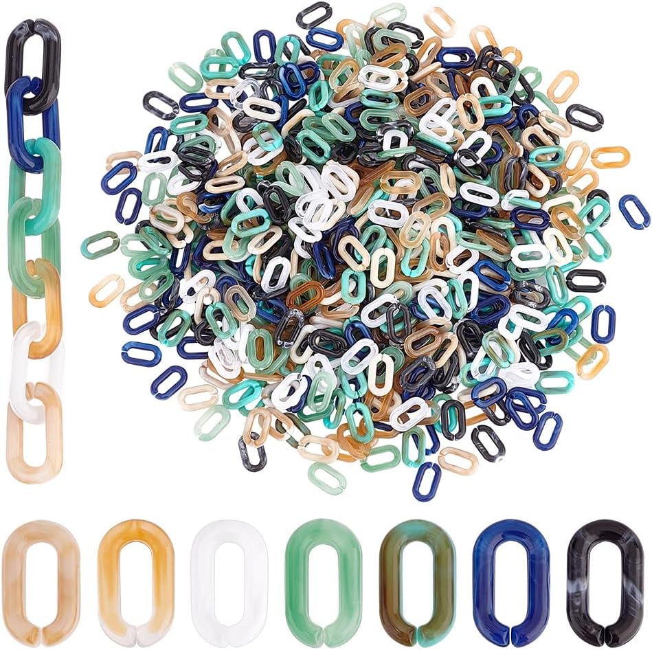 Amazon.com: Acrylic Linking Rings, Conbay 100Pcs Acrylic Linking Chain ...