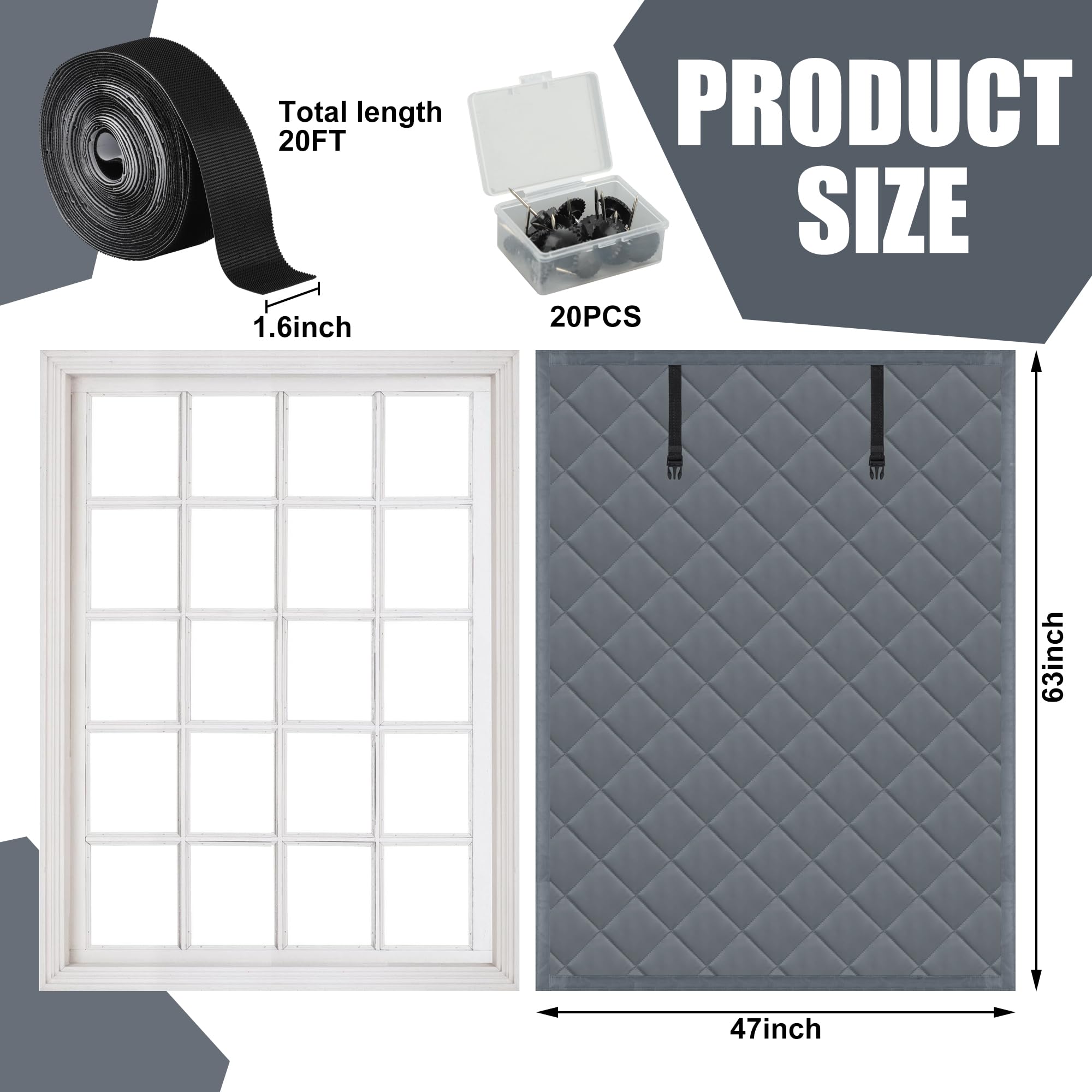 Snapklik.com : Winter Insulated Window Cover 47in X 63in Thermal ...