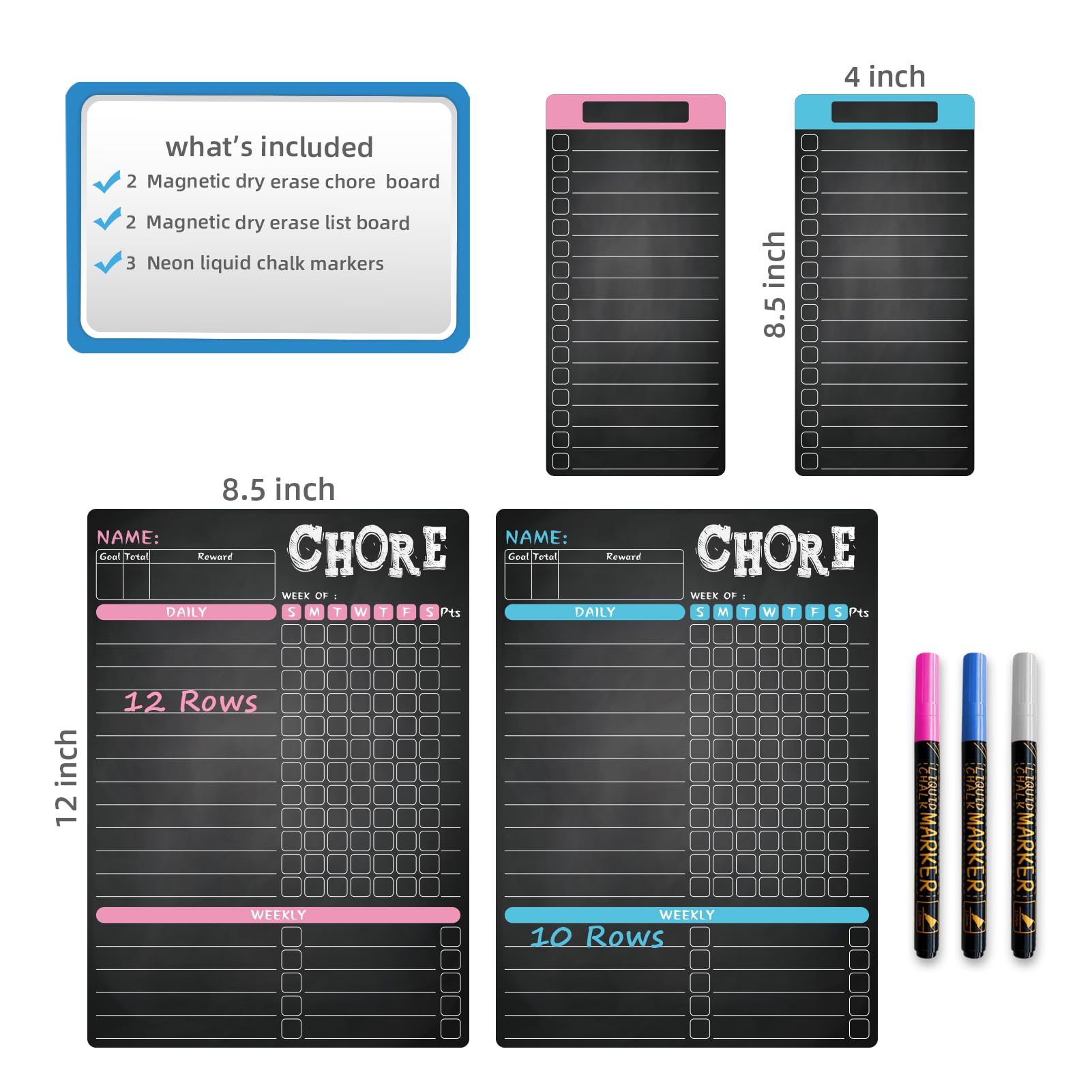 Snapklik.com : JJPRO Magnetic Chalkboard Chore Chart, Reward Chore ...