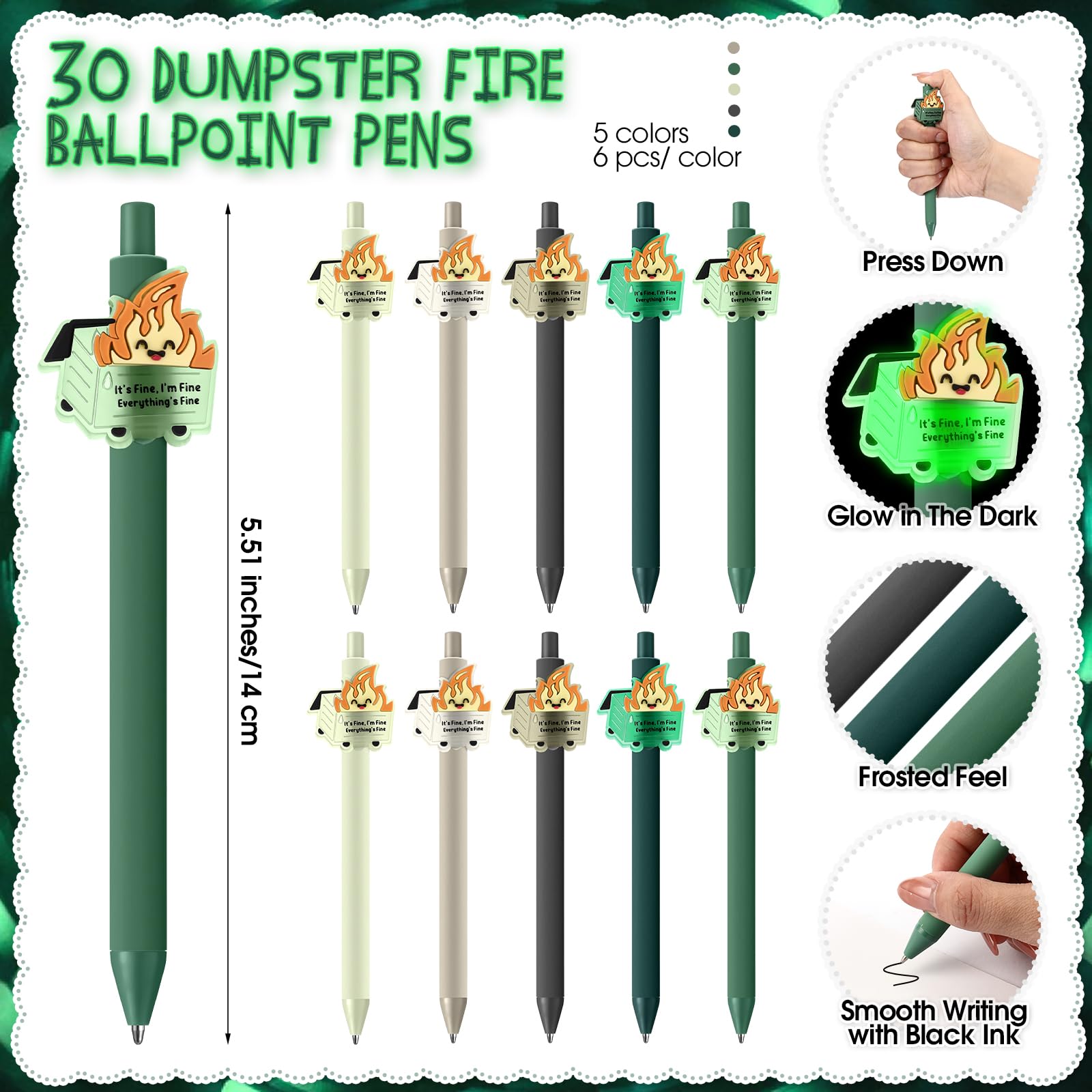 Snapklik.com : 30 Sets Positive Dumpster Fire Inspirational Teacher ...