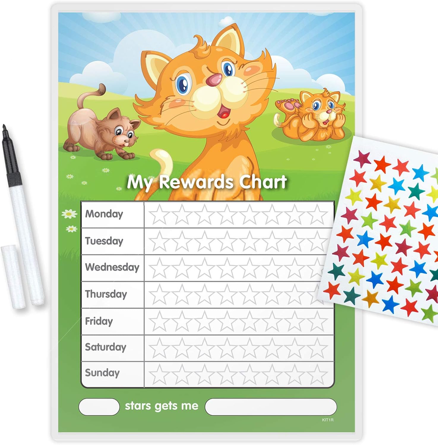 Cats Reward Chart - KIT1R (Including FREE pen and star stickers ...
