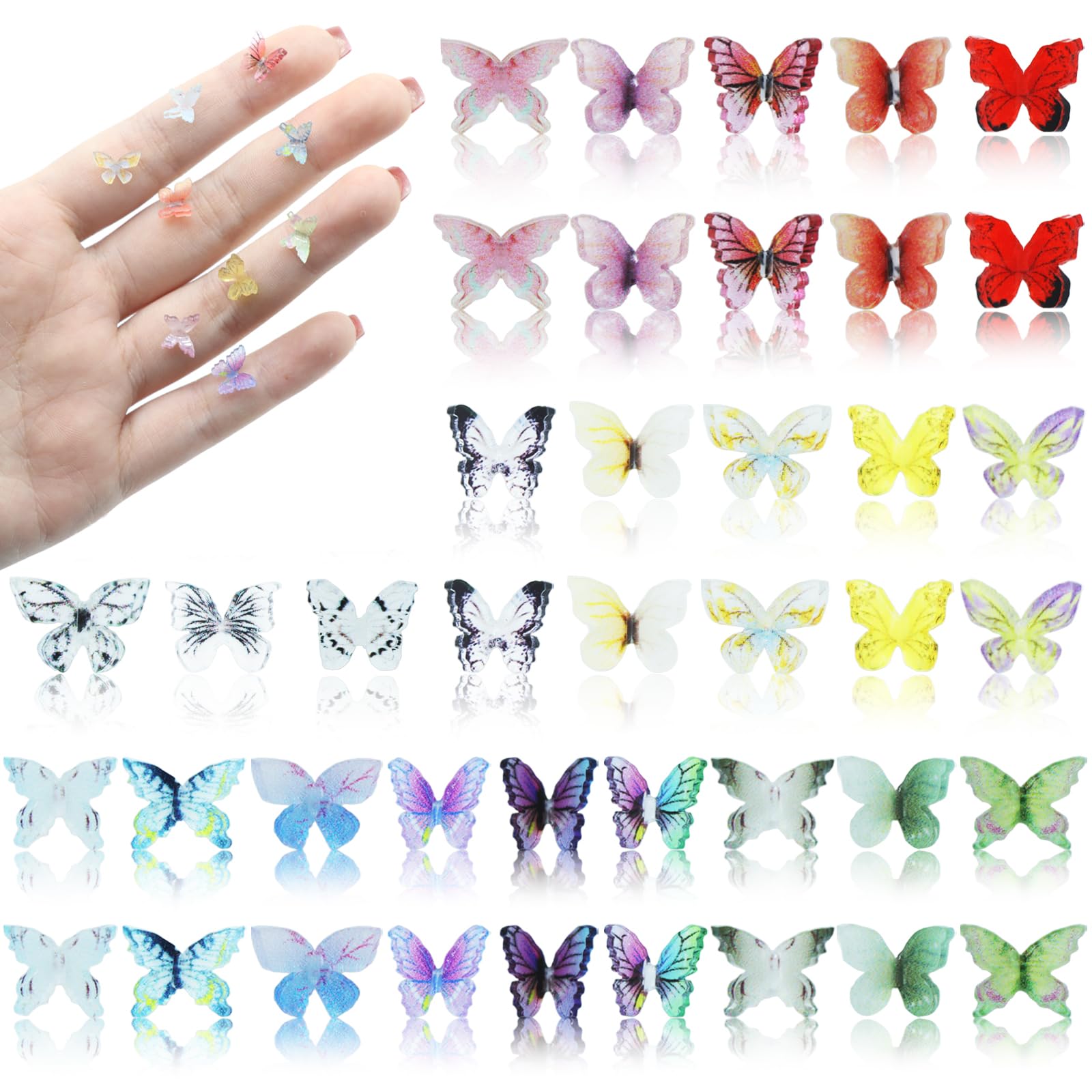 Amazon.com: Coomin Mini Resin Butterflies 50Pcs, Small Tiny Butterflies ...