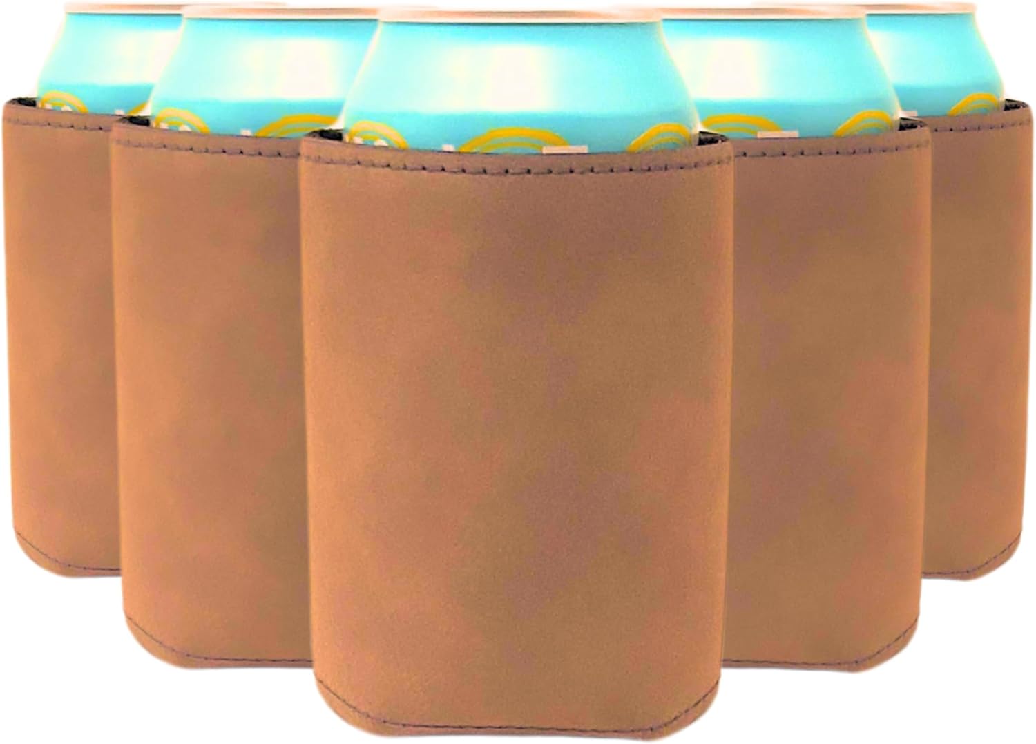 Amazon.com: TahoeBay Leatherette Can Cooler Sleeves (12-Pack) Faux ...