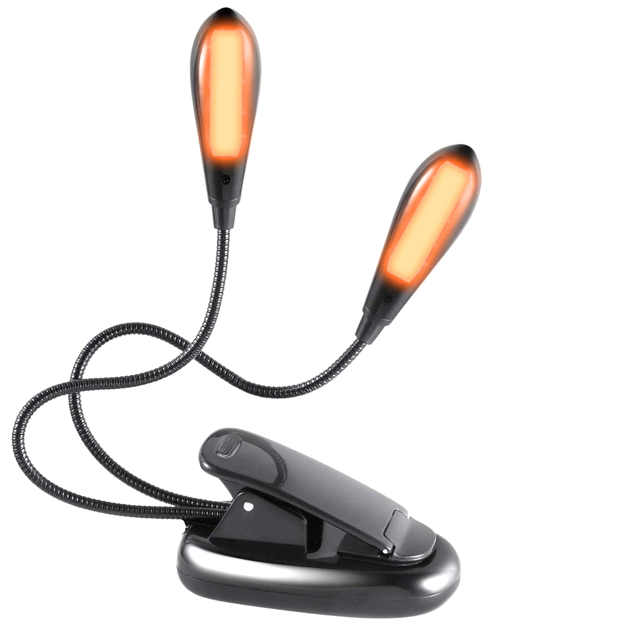 Book Light.Amber Clip-On Reading Light.2 Brightness Levels, Perfect for ...