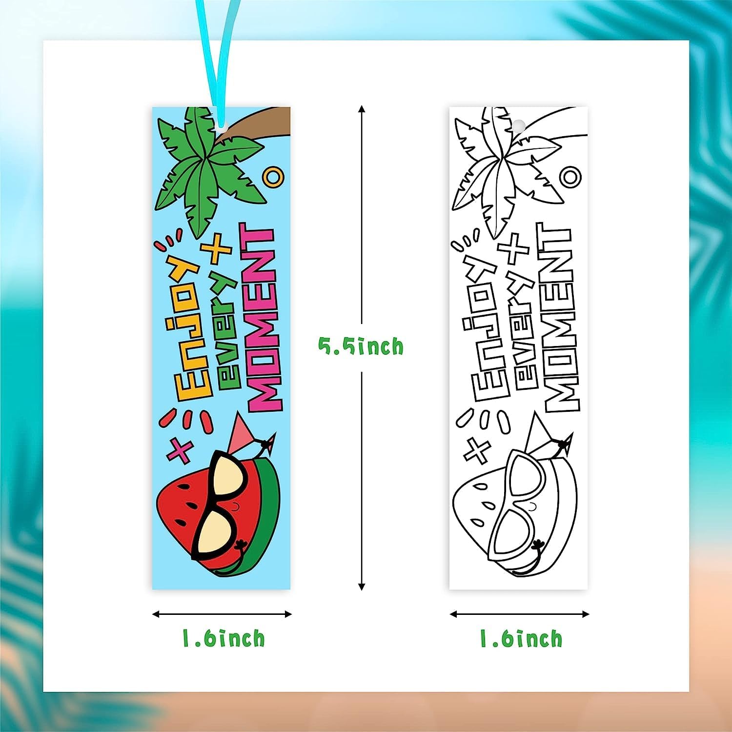 Snapklik.com : Color Your Own Summer Bookmarks - 75Pcs Bulk Kids DIY ...