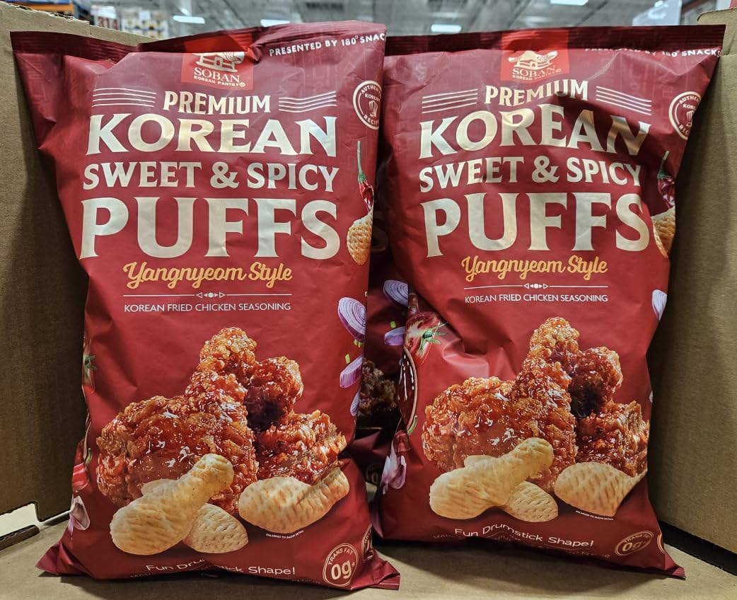 Amazon.com: Soban Premium Korean Sweet & Spicy Puffs Yangnyeam Style 10 ...