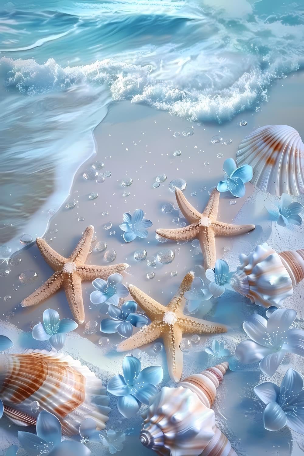 Amazon.com: GUAIEUW 5D DIY Shells and Starfish on The Beach Diamond Art ...