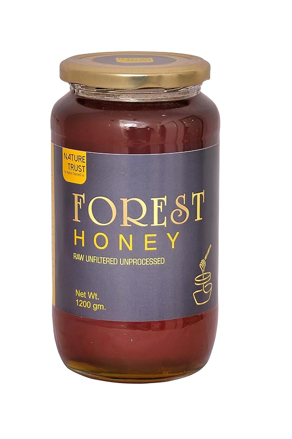 Nature Trust Raw Organic Forest Honey, Wild, Unprocessed, Unheated, Non ...