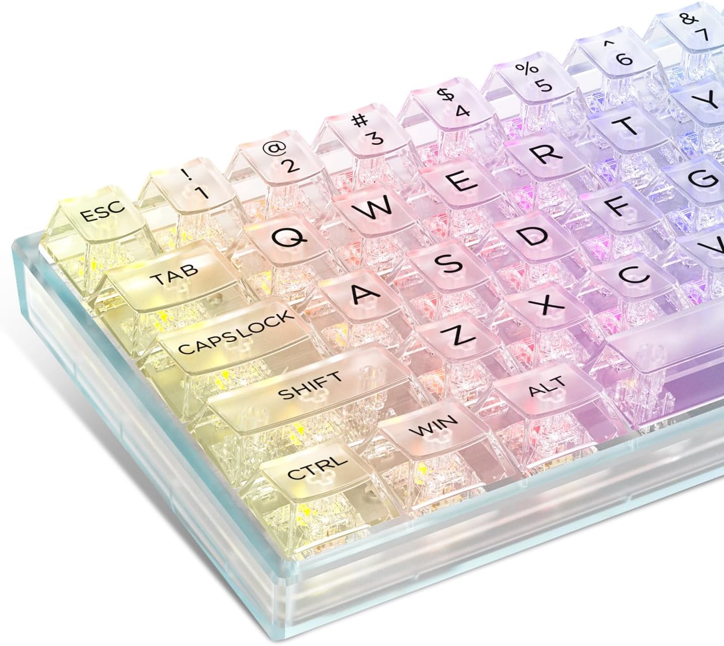 132 Keys Transparent KeyCaps PC Material Key Cap Universal Suitable for ...