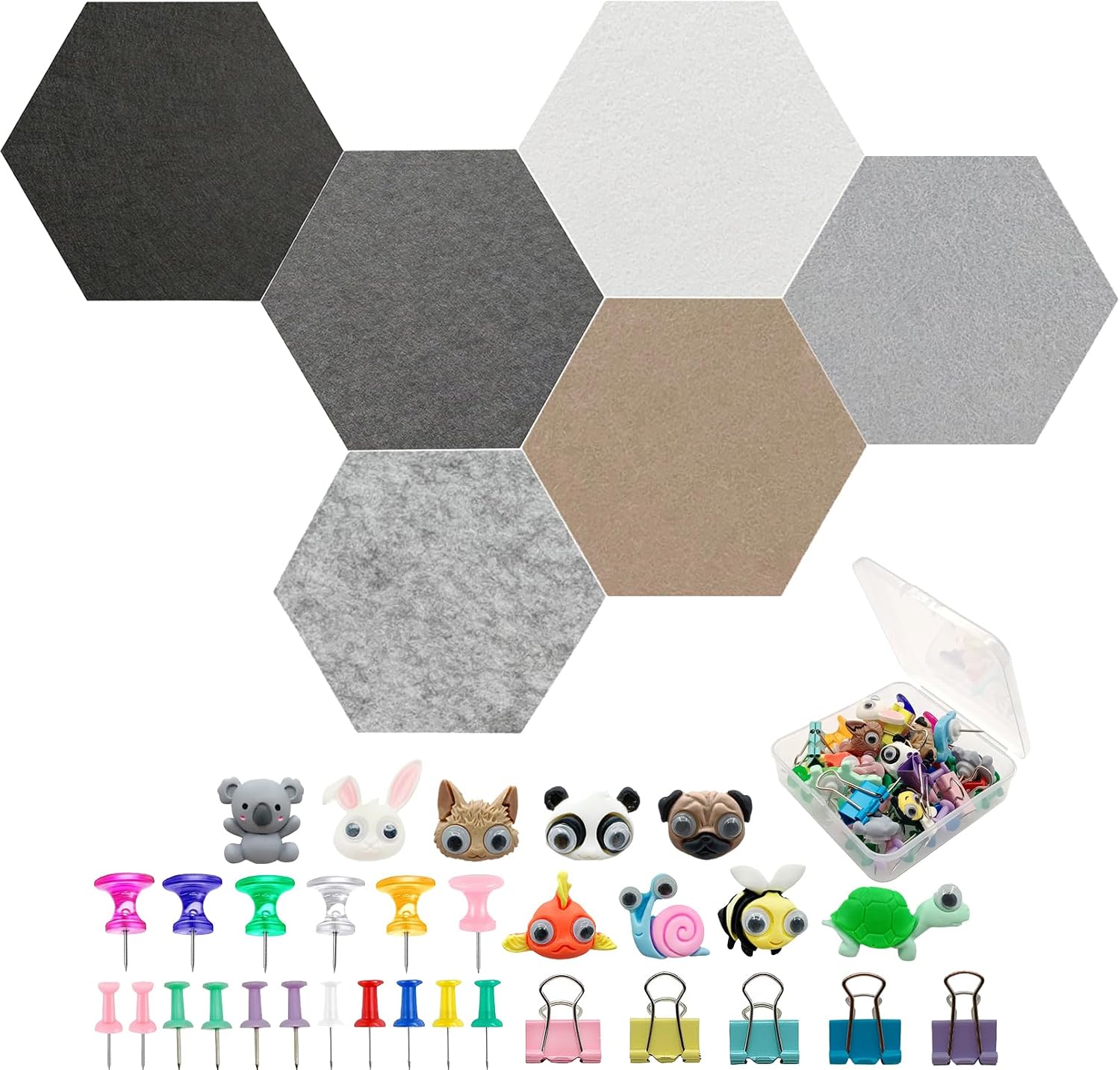 Amazon.com: WINFA Cork Board Tiles for Office, 12" Large Hexagon Felt ...