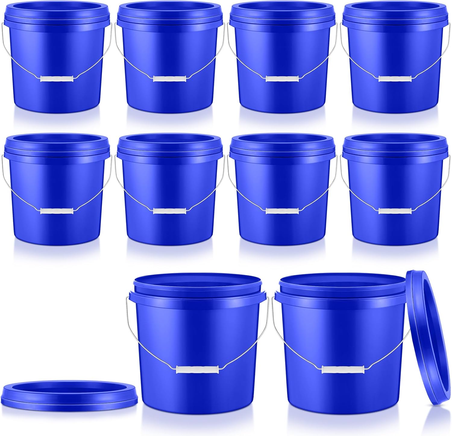 Amazon.com: Tioncy 10 Pcs 2 Gallon Plastic Bucket with Lid Heavy Duty 2 ...
