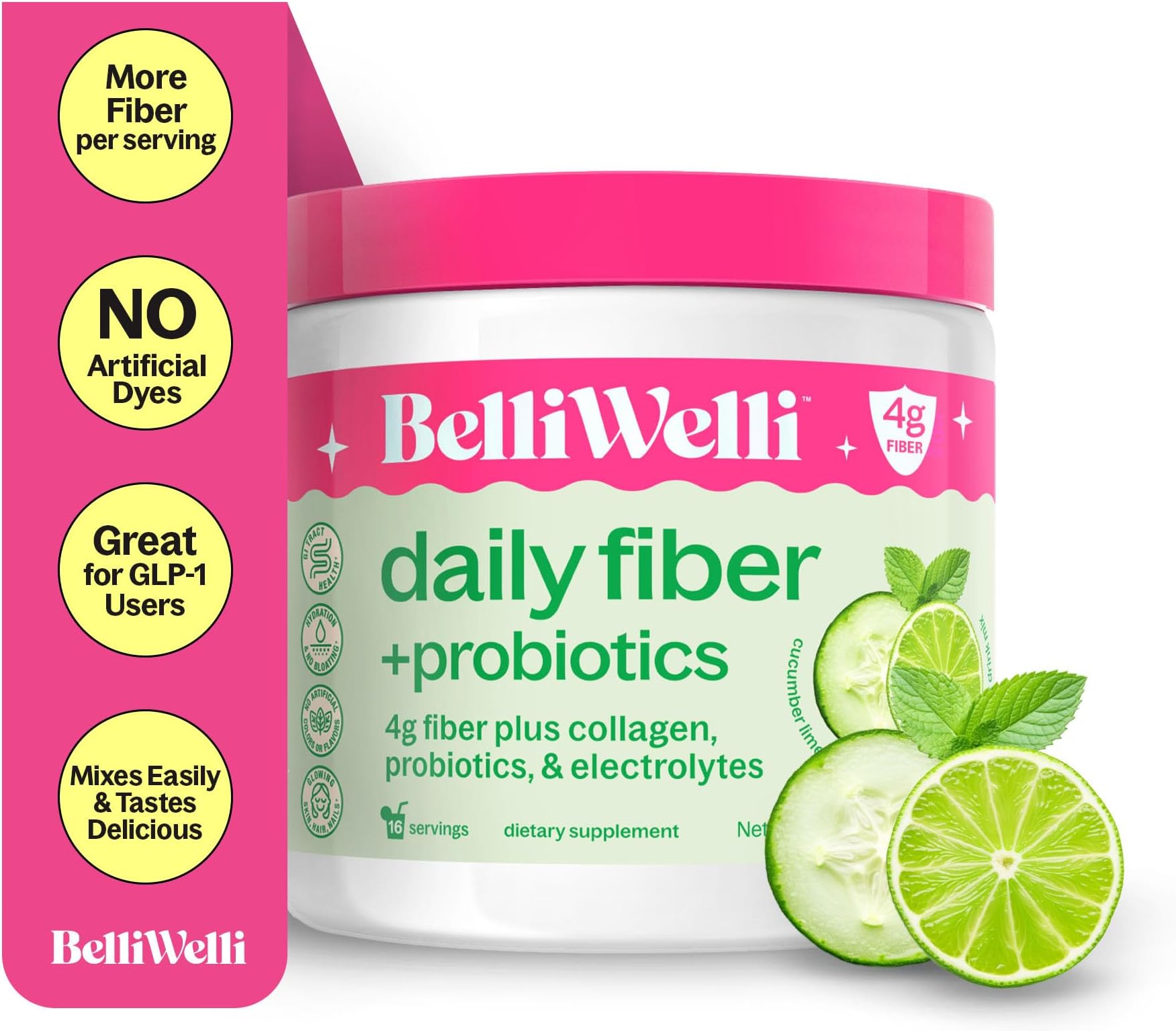 Amazon.com: Belli Welli Daily Fiber Supplement with Added Collagen ...