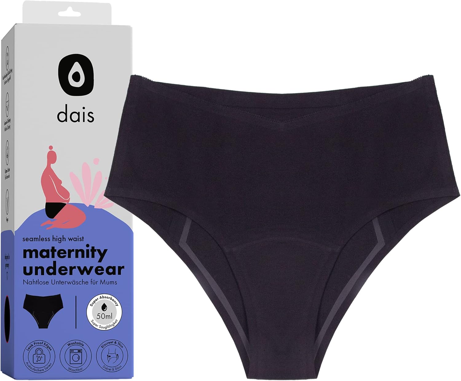 dais Inkontinenz Unterwäsche für (werdende) Mamas (V-Shape High Waist ...