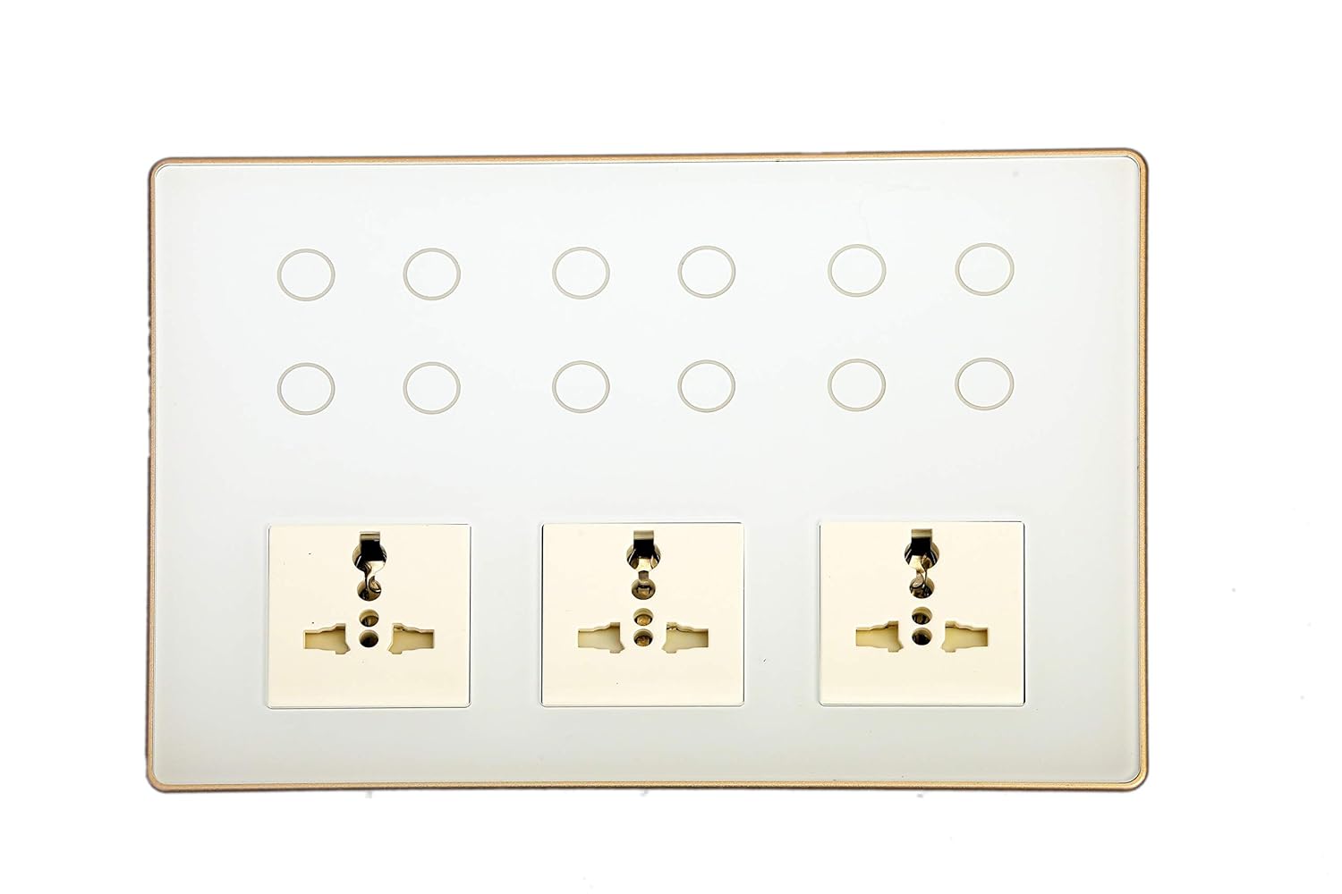 LUMI Smart WiFi Touch Switch 12 Way Button + 3 Socket (Golden Frame ...