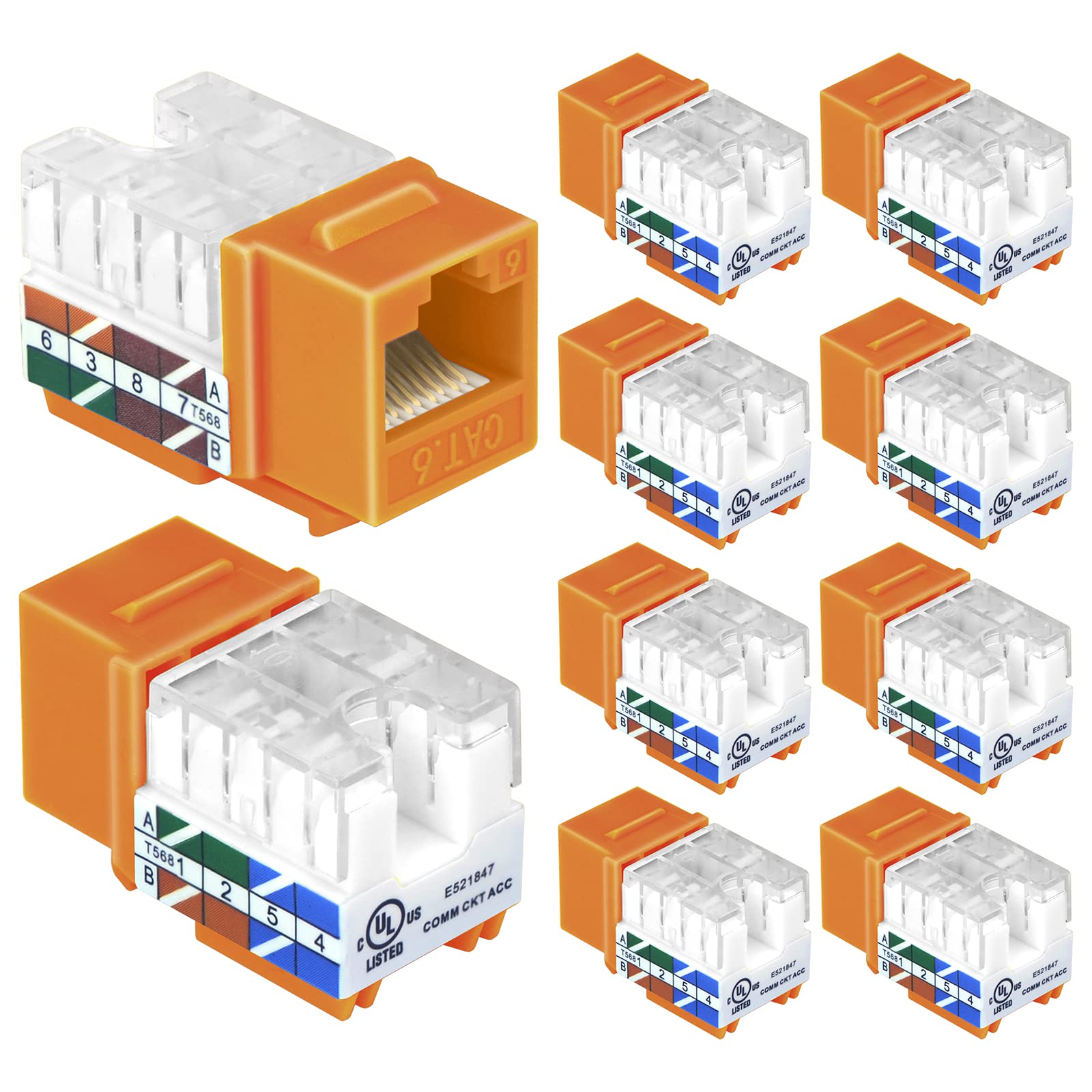 Vcelink Rj45 Cat6 Keystone Jacks Slim Profile Ul Listed 10 | Desertcart ...