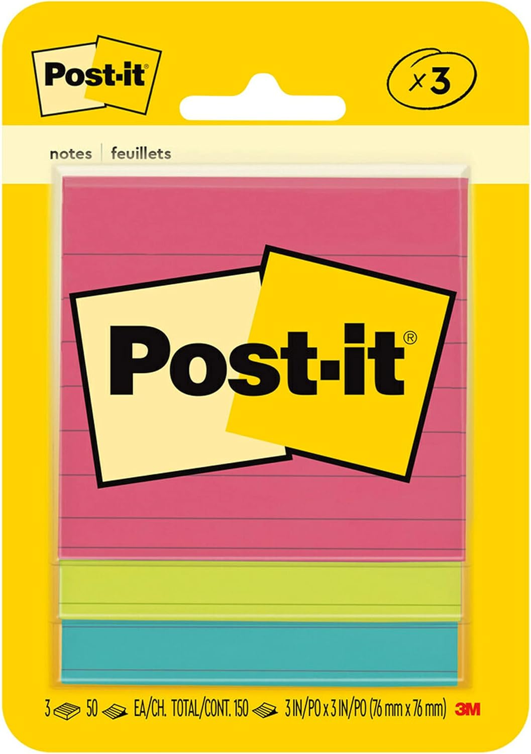 Amazon.com : Post-it Notes, 3x3 in, 4 Pads, America's #1 Favorite ...