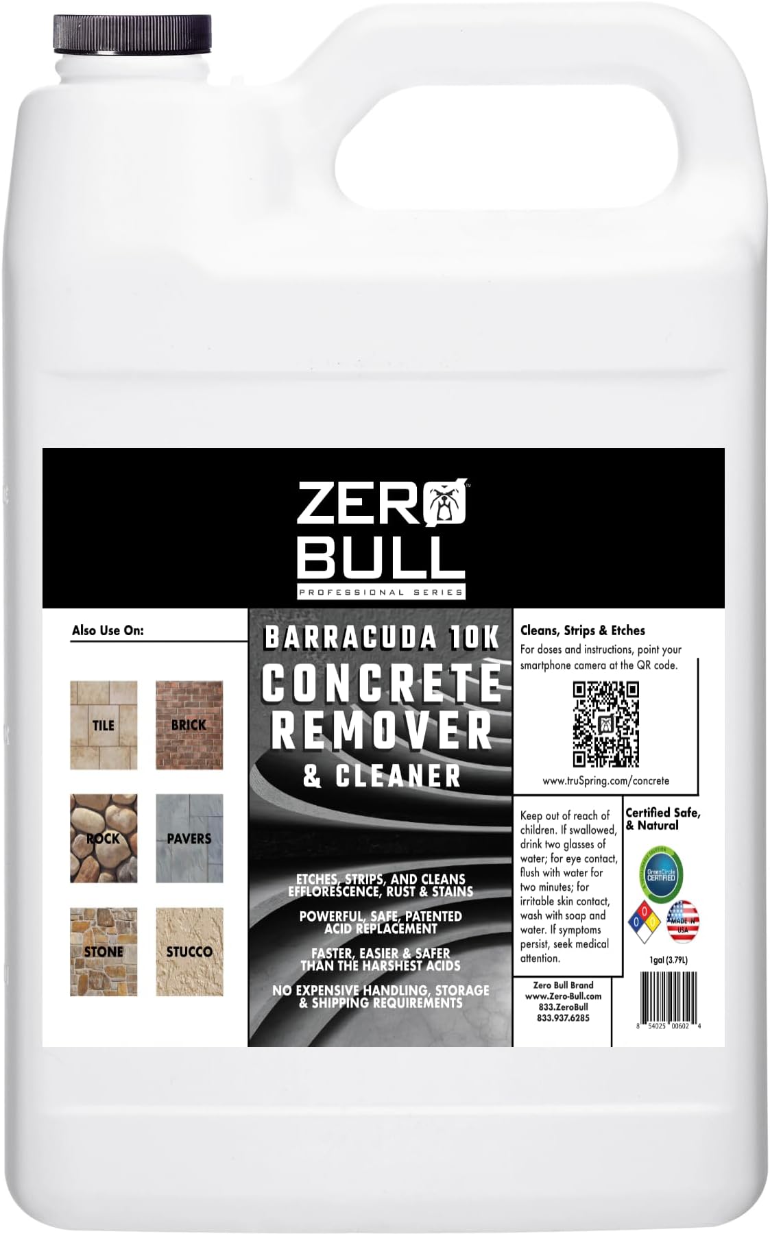 Amazon.com: Zero Bull Concrete and Rust Remover (1gal) : Health & Household