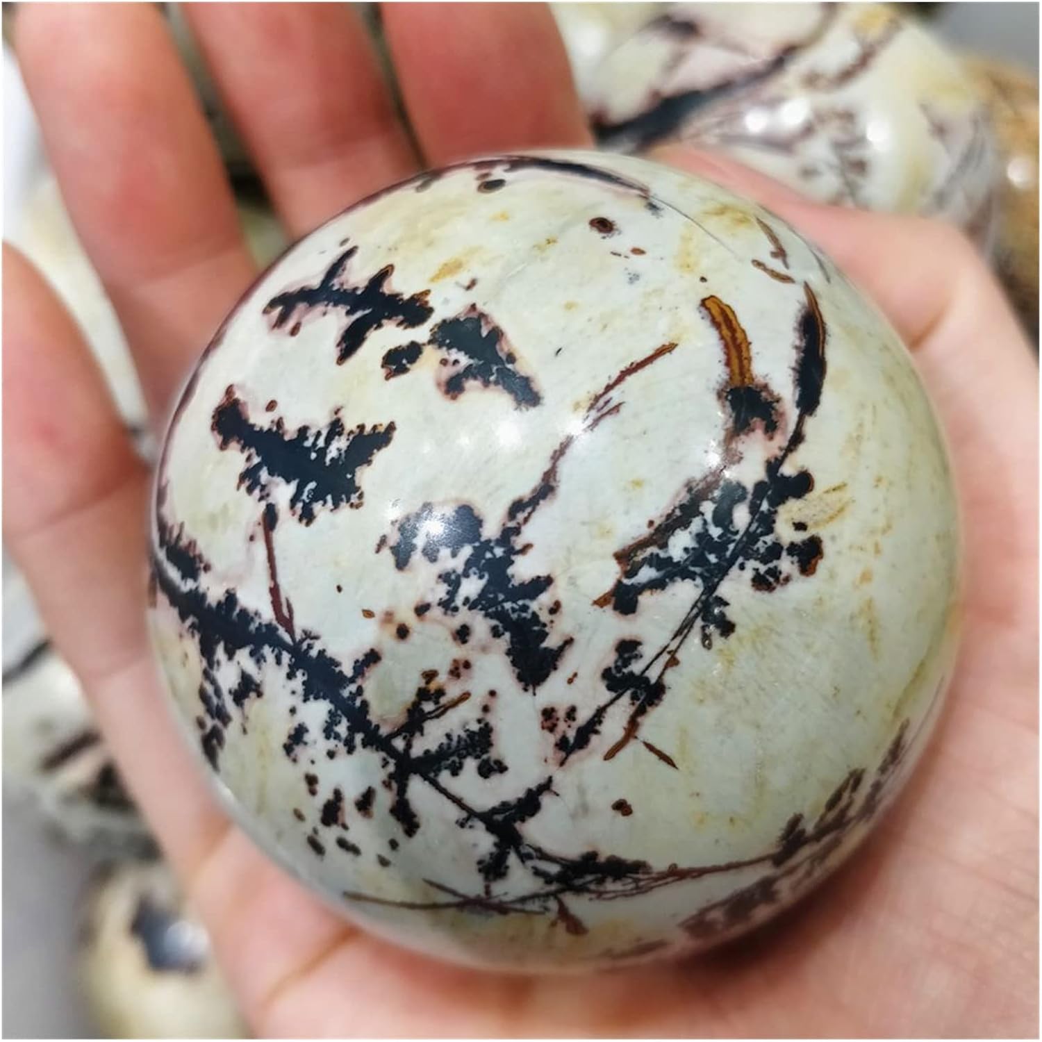 Amazon.com: Real Crystals Natural Brews Stone Ball Chinese Painting ...