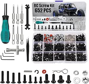 652 PCS RC Screw Kit RC Repair Tool Kit Universal RC Hardware Kit for ...