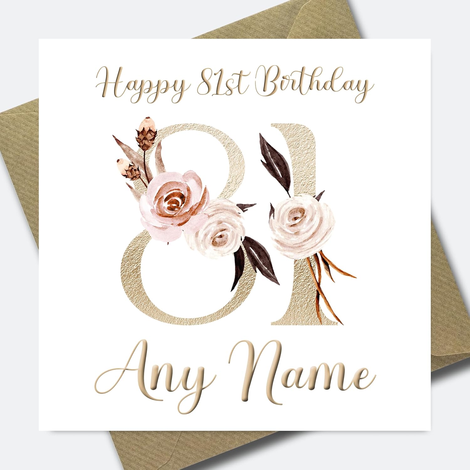 Personalised 81st Birthday Card - Eighty-one Birthday card for women ...