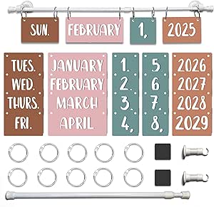 Amazon.com: Classroom Calendar Bulletin Board Set Colorful Flip ...