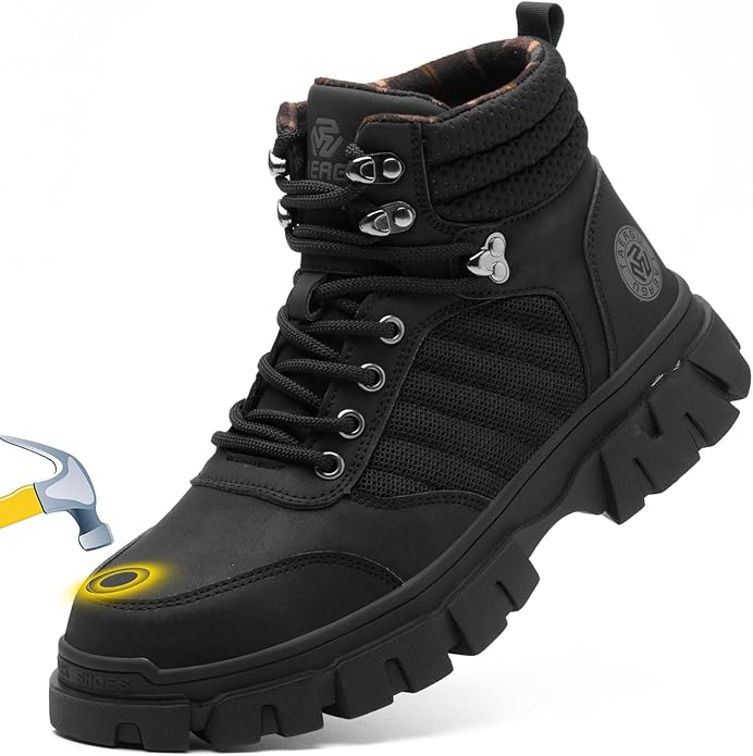 Amazon.com: KELODON Waterproof Steel Toe Boots For Men-6 Inch ...