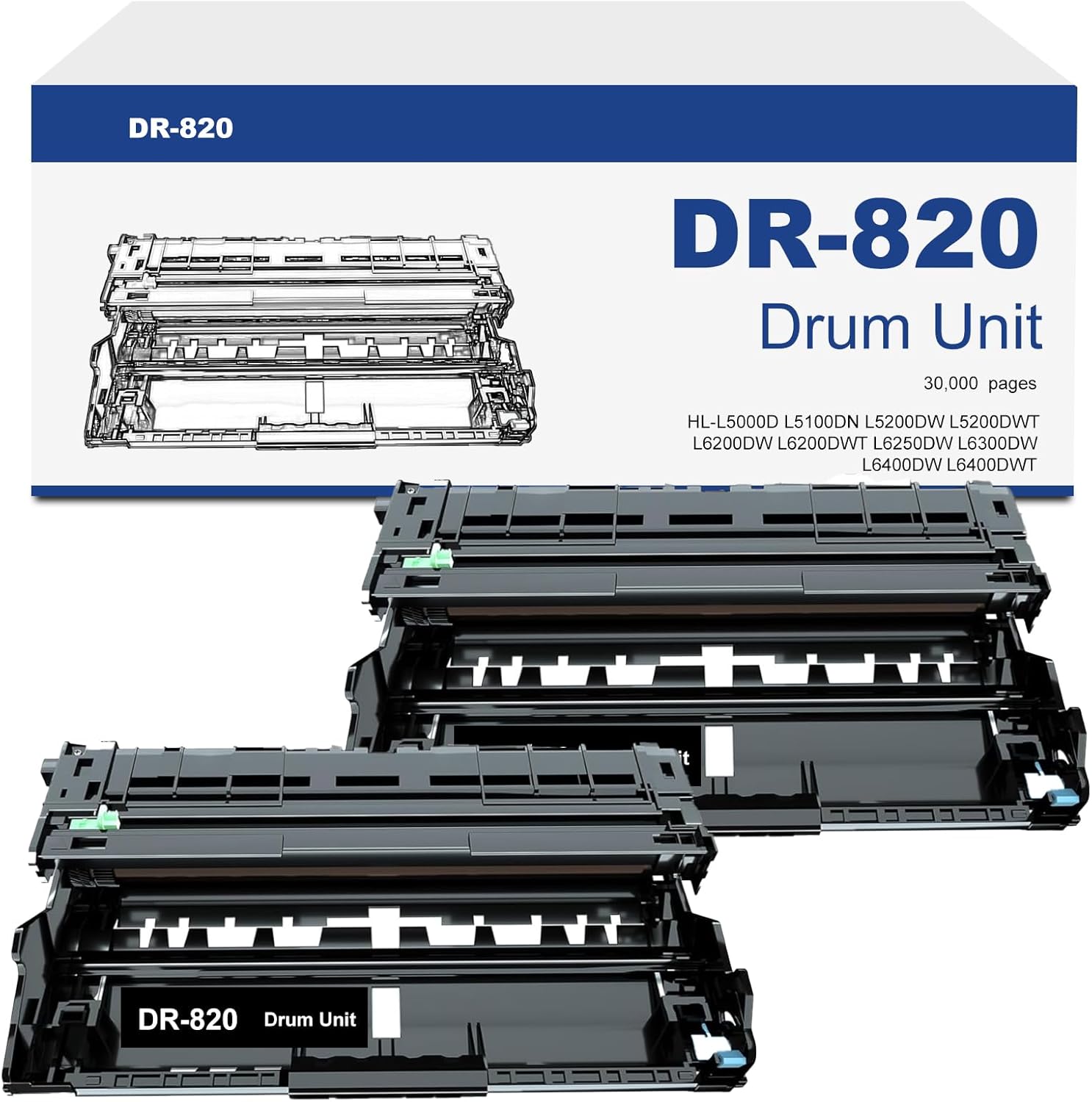 Amazon.com: DR820 2-Pack Black Imaging Drum Unit(No Toner) Replacement ...