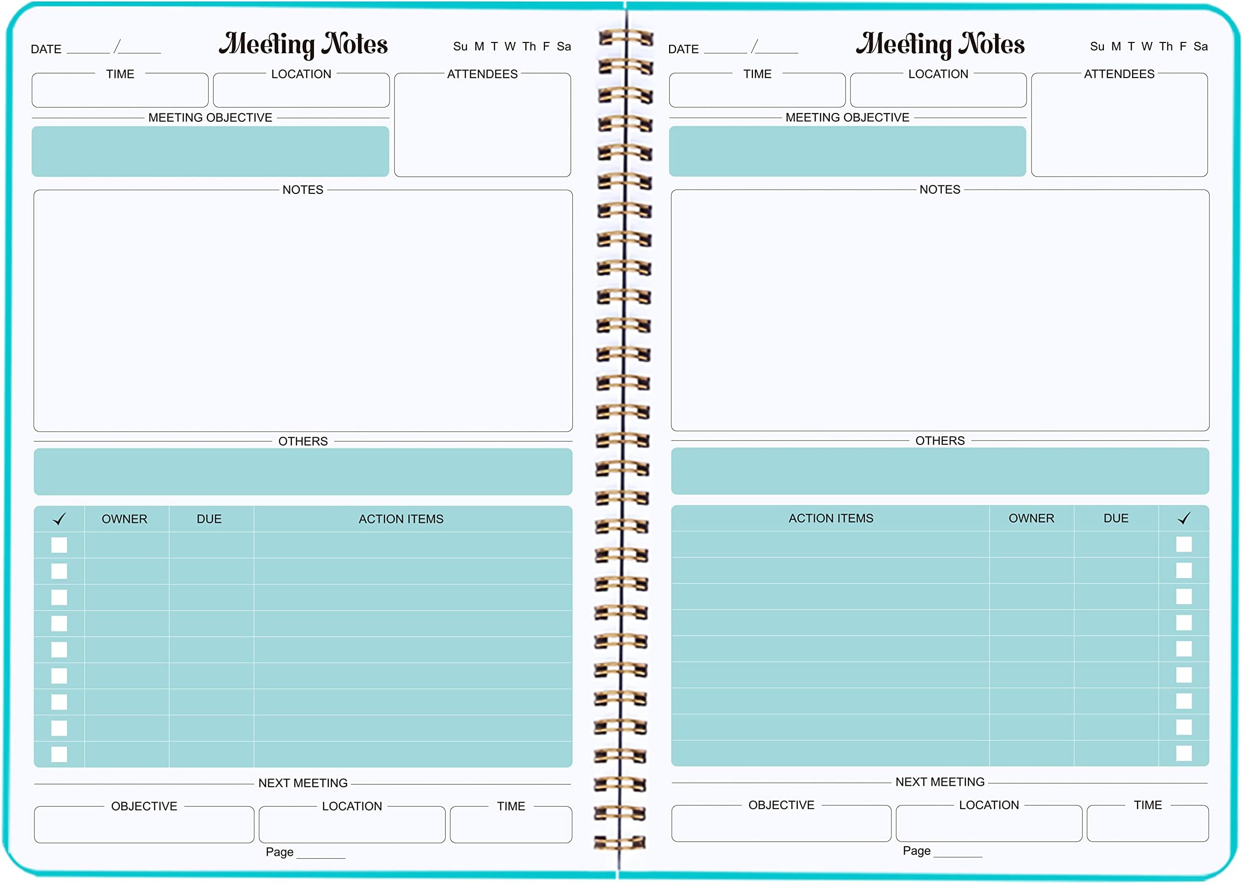 Amazon.com : Meeting Notebook for Work with Action Items,Project ...