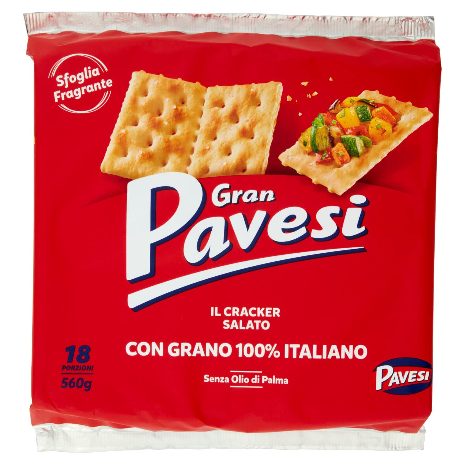 Gran Pavesi Cracker Salati I Classici con Grano 100% Italiano, Senza ...