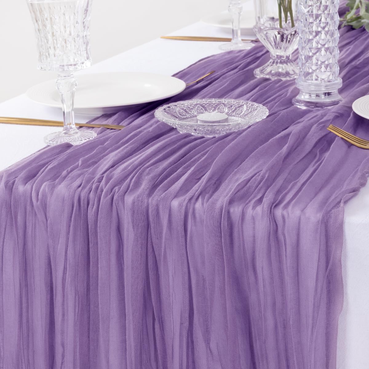 Amazon.com: uxcell Deep Purple Table Runner 11 x 360 Inch, Metallic ...