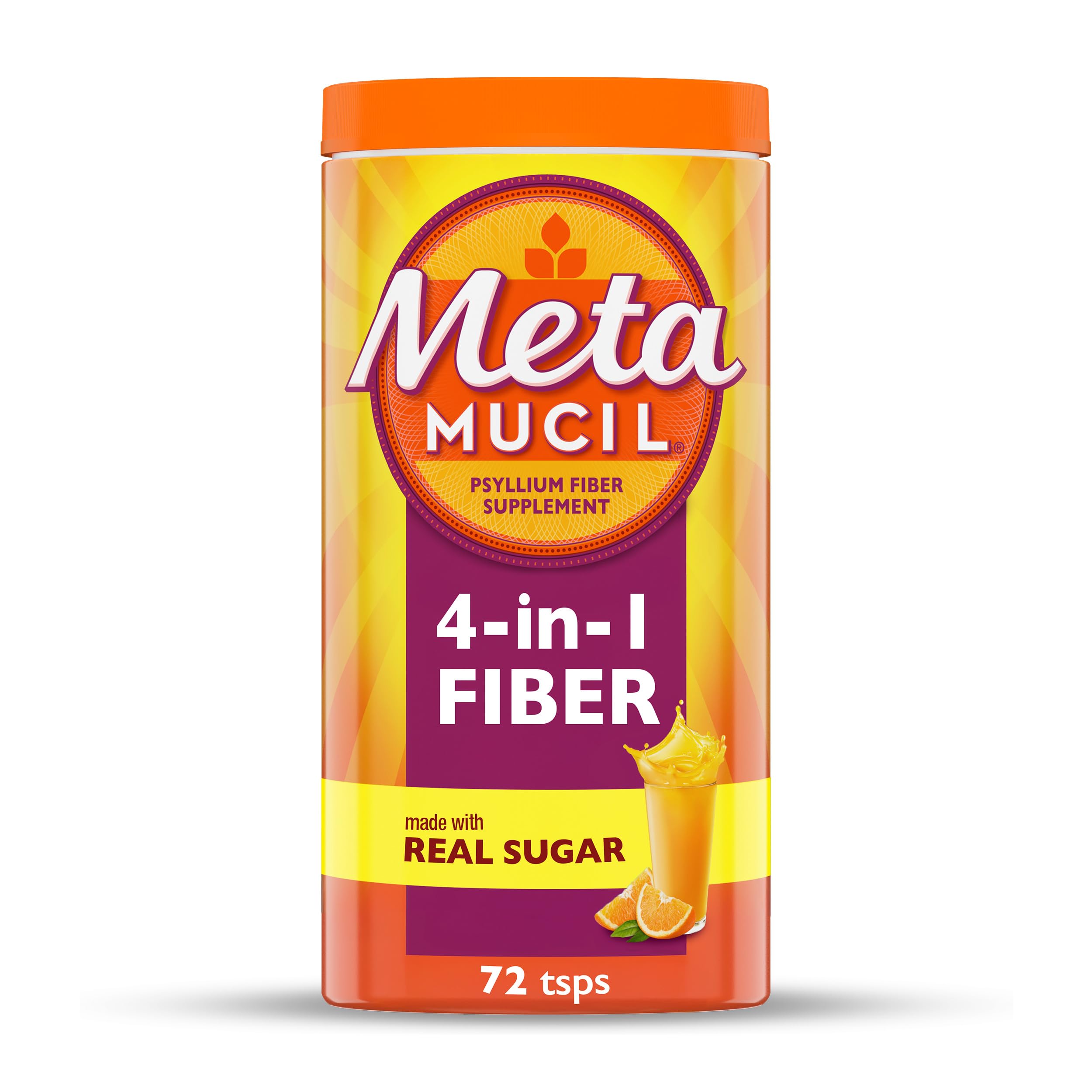 Amazon.com: Metamucil Fiber, 4-in-1 Psyllium Fiber Supplement Powder ...