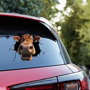 Amazon.com: 3D Funny Cow Car Decals, Wall Decal Stickers Pack of 2 ...