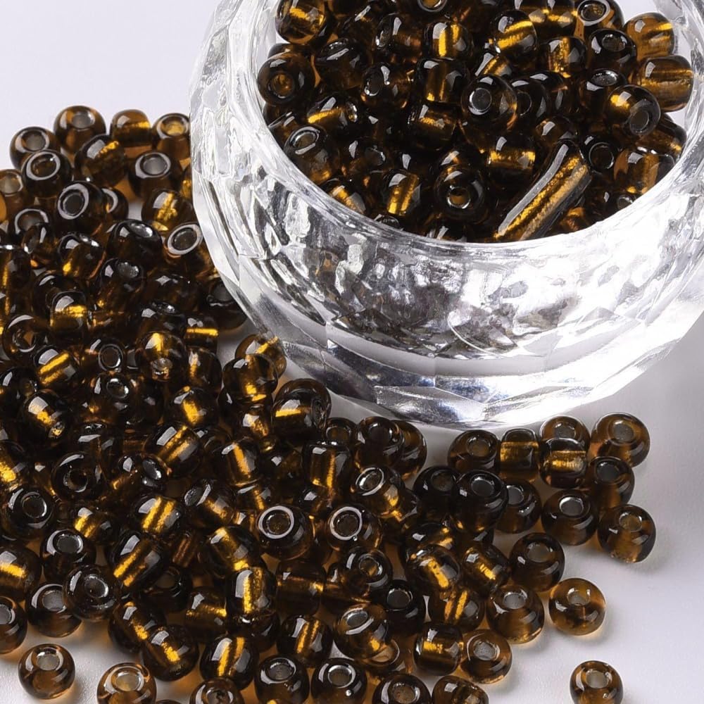 50g x 6/0 (4mm) Silver Lined Glass Seed Beads for Jewellery Making ...