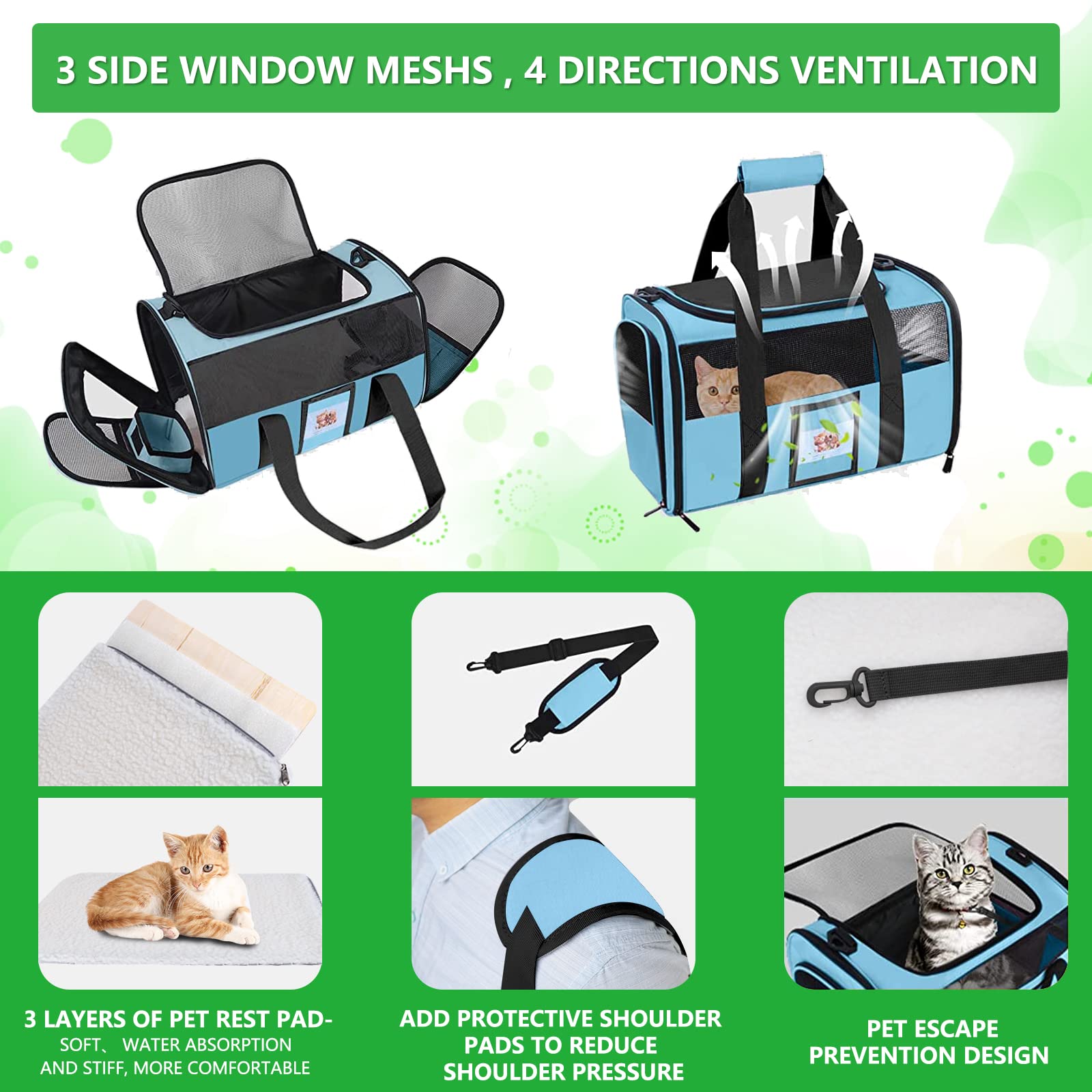 SECLATO Extra Large Pet Carrier 20 lbs+, Soft Sided Cat Carriers for ...
