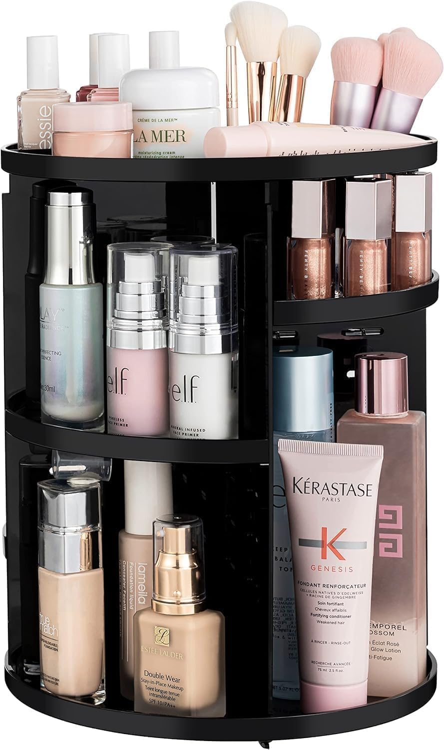Amazon.com: HBlife 360 Rotating Makeup Organizer Adjustable Carousel ...