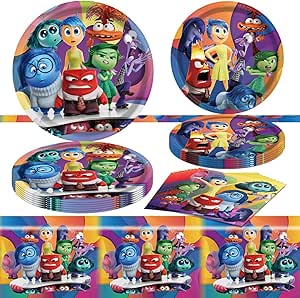 Amazon.com: Generic Inside Out Party Decorations, 20 Plates, 20 Napkins ...