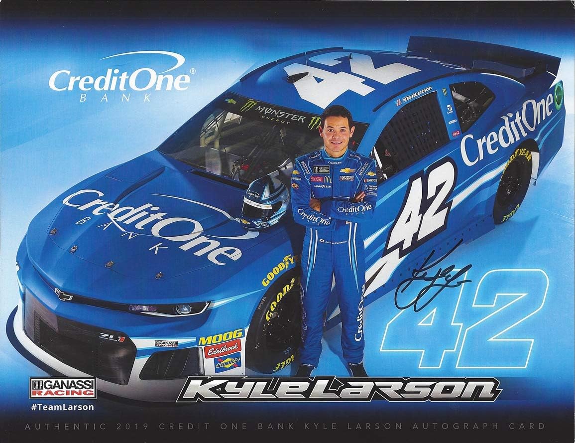 AUTOGRAPHED 2019 Kyle Larson #42 Credit One Camaro (Chip Ganassi Racing ...