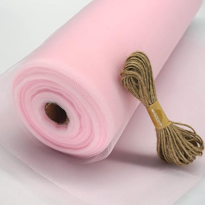 Amazon.com: Light Pink Tulle Fabric Roll, 54" x 40 Yards (120FT) Tulle ...