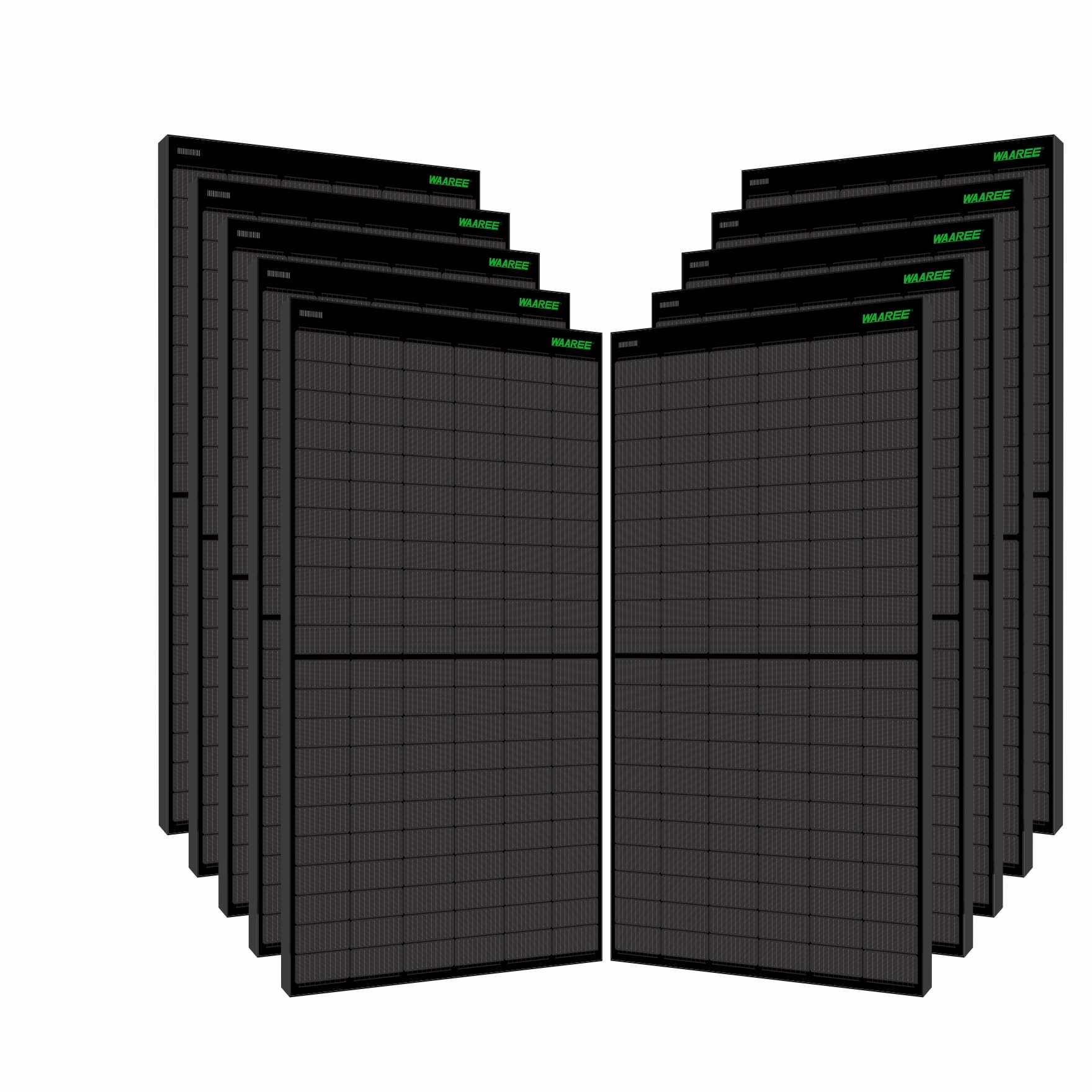 Amazon.com : WAAREE Solar Panel All Black 4000 W (400 Watt Pack of 10) 24 Volts 132 Cells Mono ...