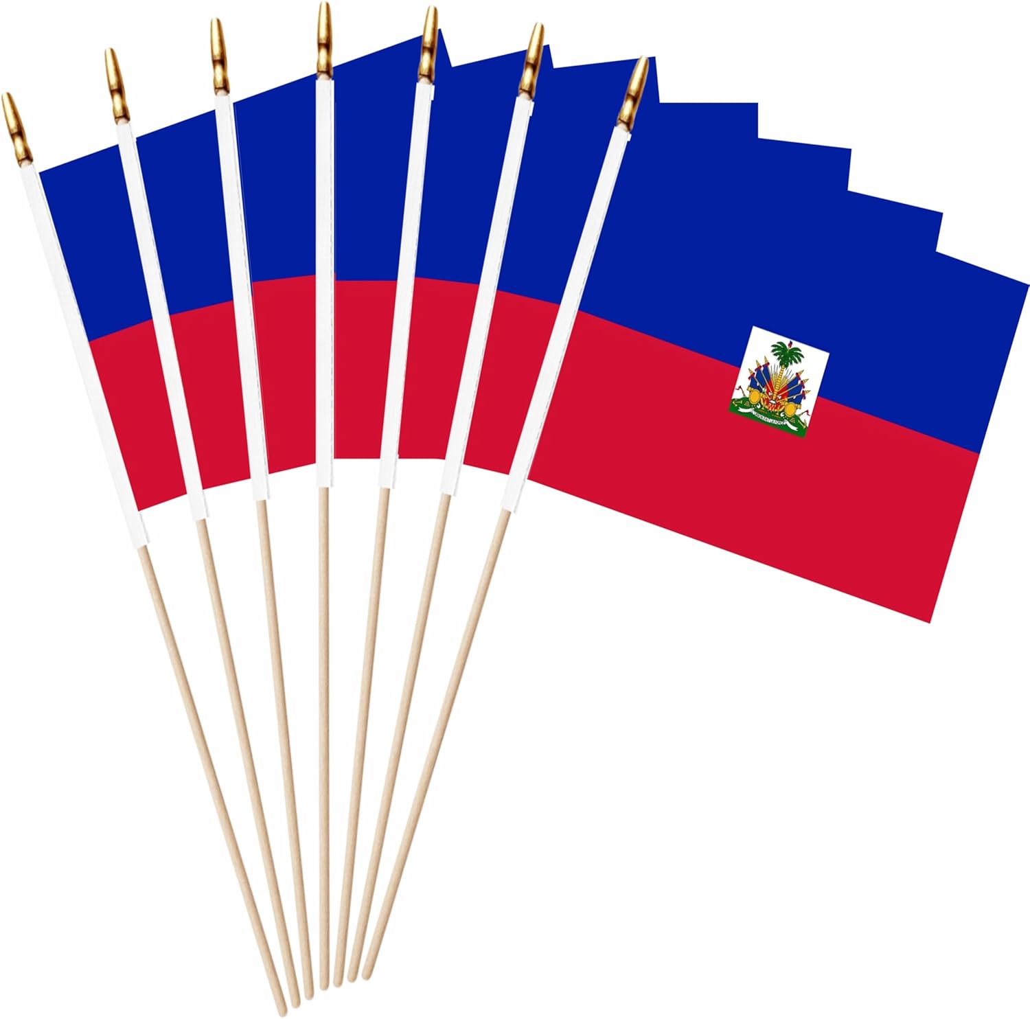 Amazon.com : LUSEOAN 20 Pack Haiti Mini Stick Flags Haitian Small ...