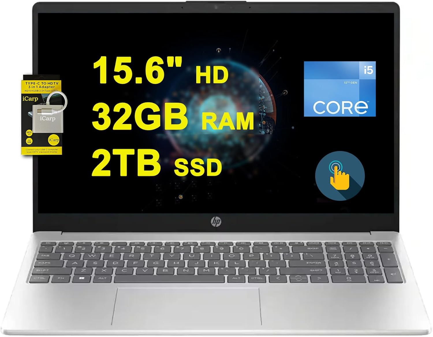 Amazon.com: HP Business Laptop 15.6" HD BrightView Touchscreen Intel ...
