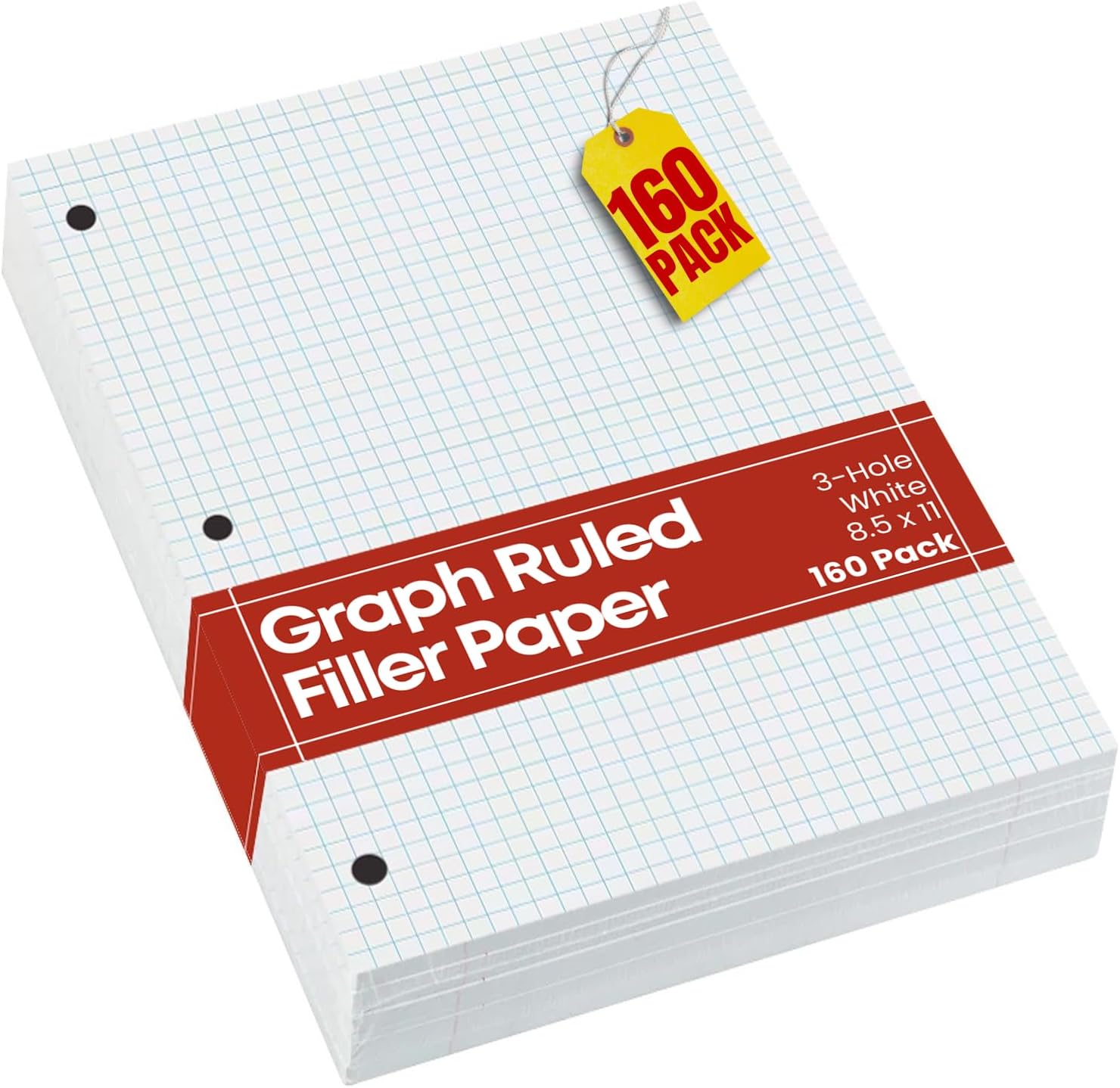 Amazon.com : 1InTheOffice Graph Paper Loose Leaf, Graph Ruled Filler ...