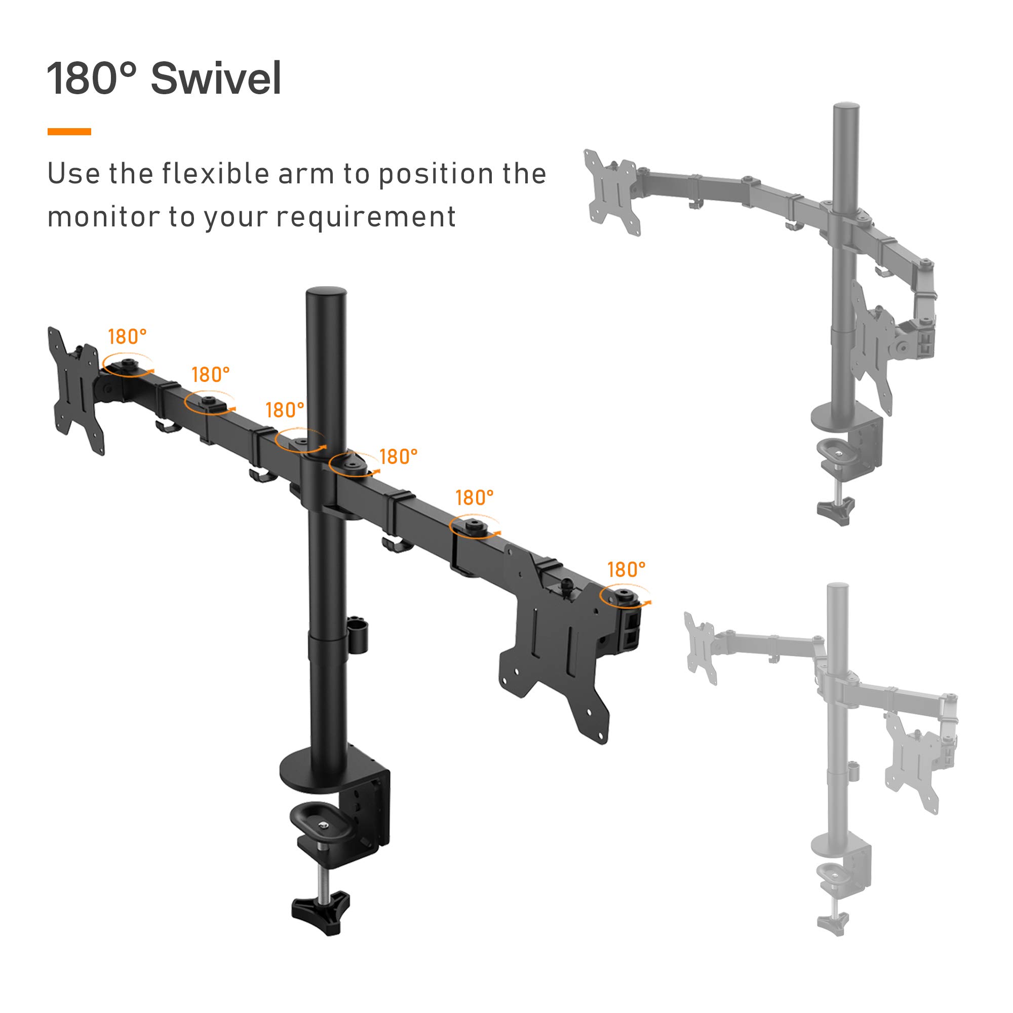 BONTEC Dual Monitor Stand for 13-27 inch LCD LED PC Screens, Ergonomic ...