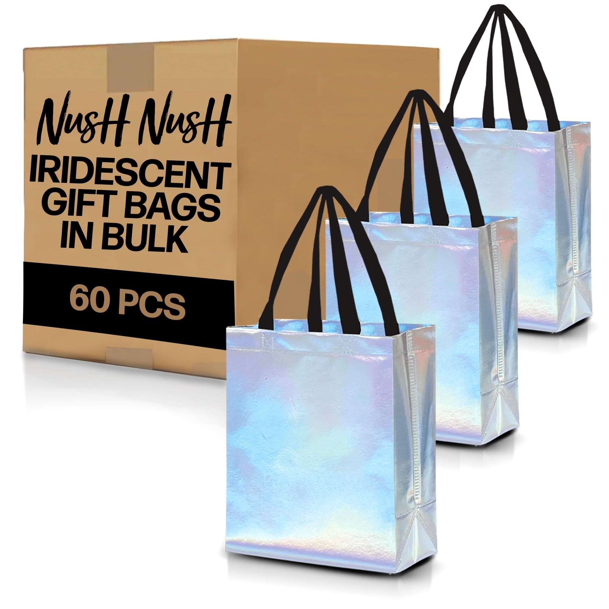 Amazon.com: Nush Nush Set of 60 Stunning Iridescent Gift Bags in Bulk ...