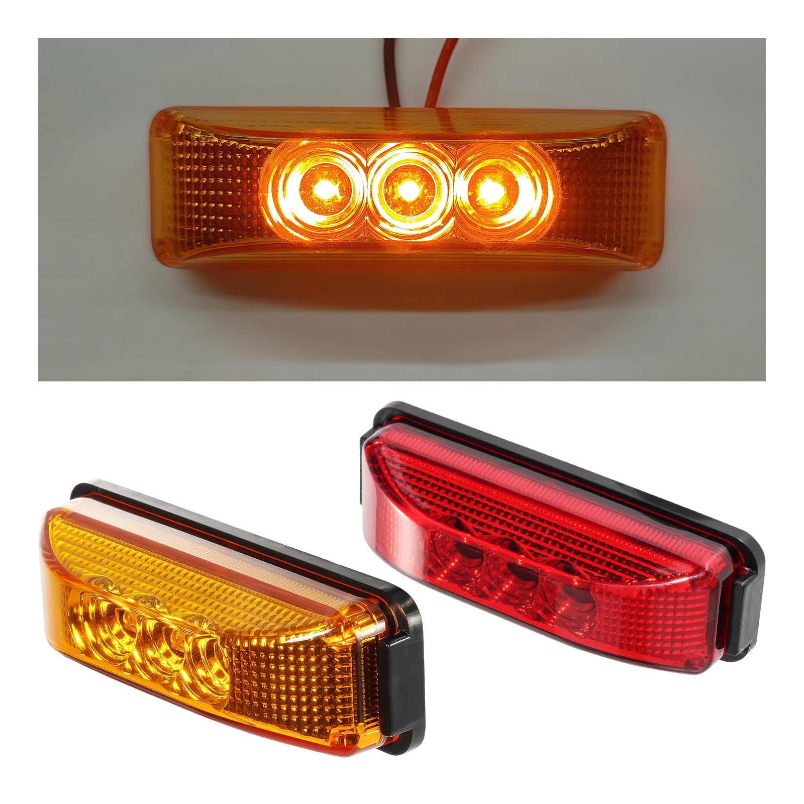 Amazon.com: KAX 10Pcs 3 Led Trailer Light 3.9 Inch Front Rear Side ...